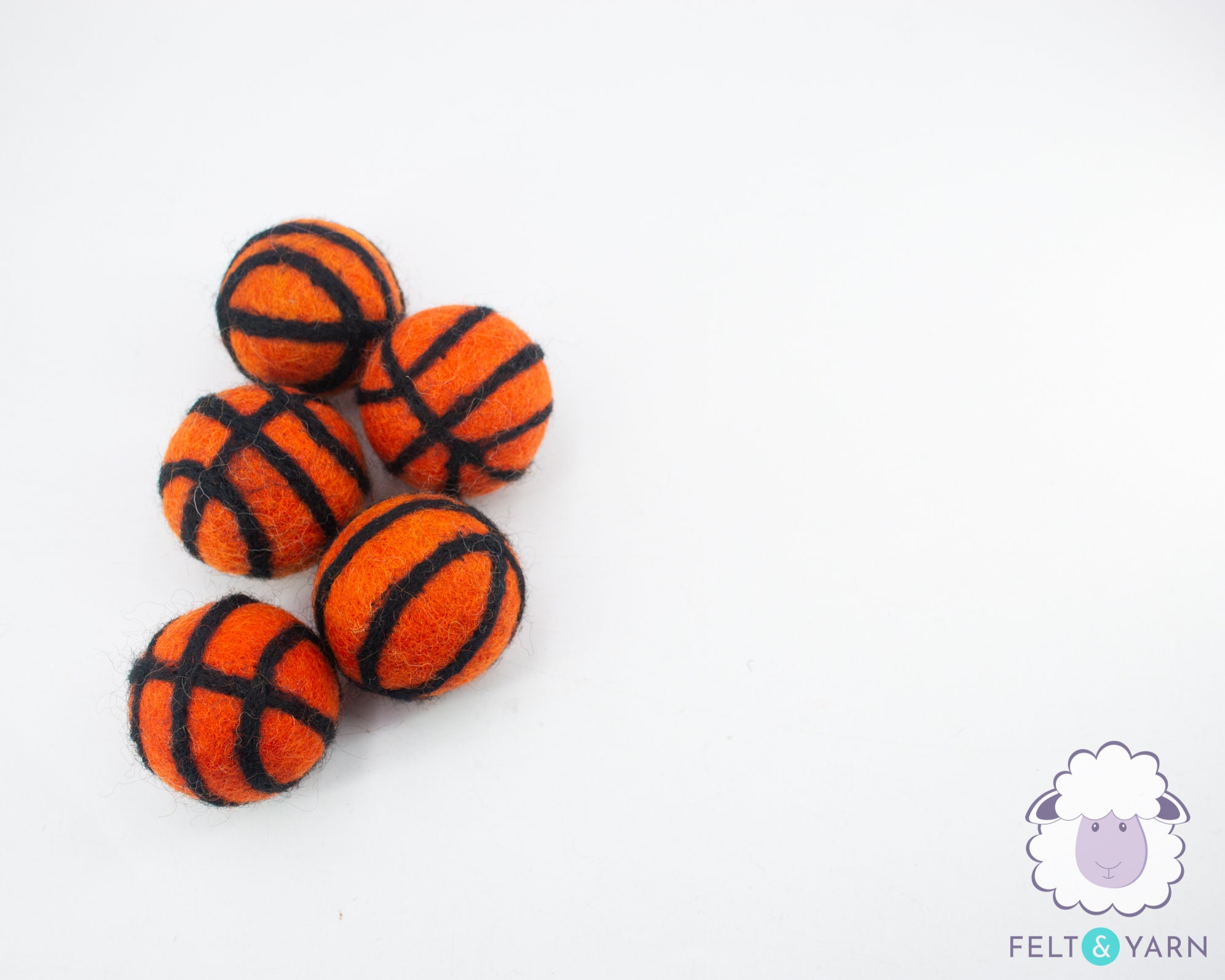 25 Pcs of Wool Felt Basketball Hand Felted Sports Ball for - Etsy UK