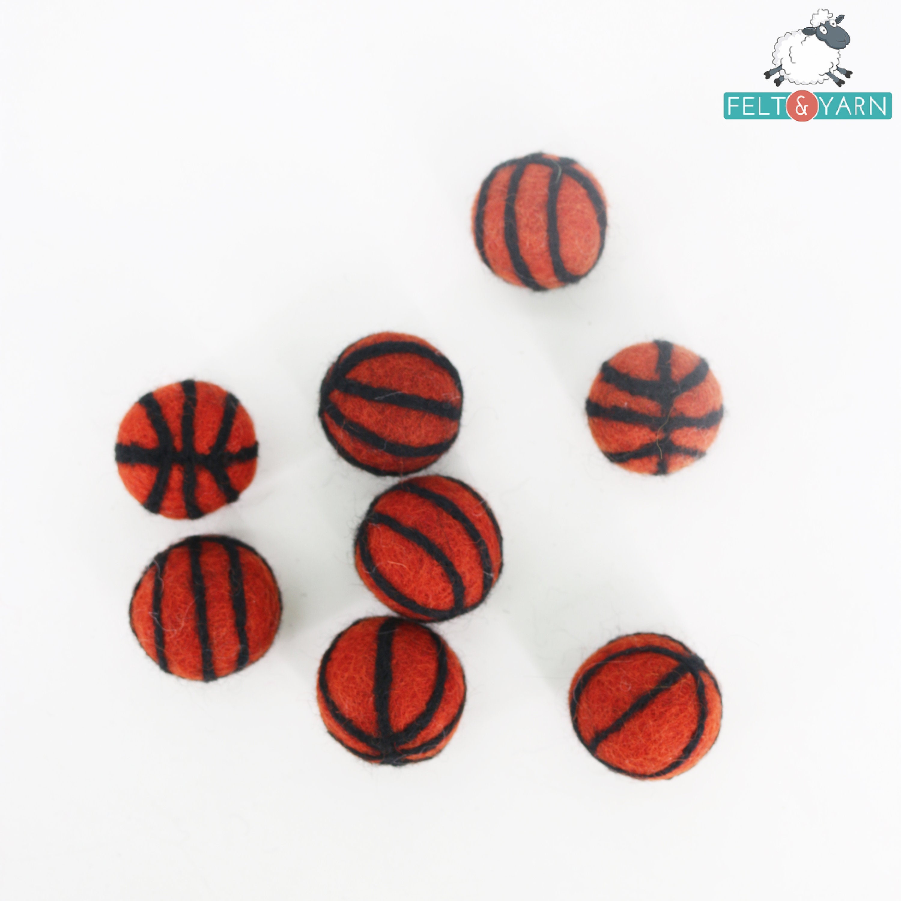 25 Pcs Of Wool Felt Basketball Hand Felted Sports Ball For | Etsy