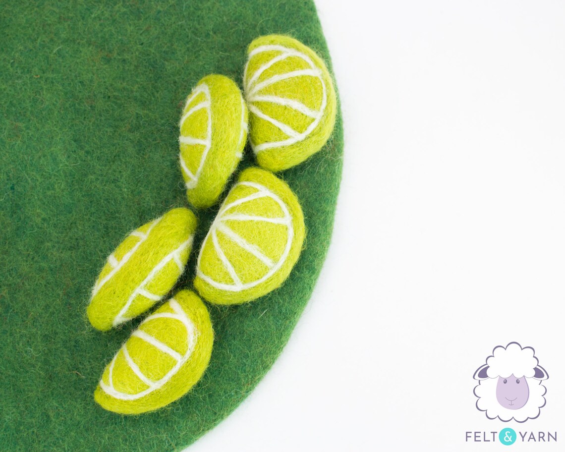 45 Pieces 5-6cm Wool Felt Lemon Orange and Lime Slices - Etsy