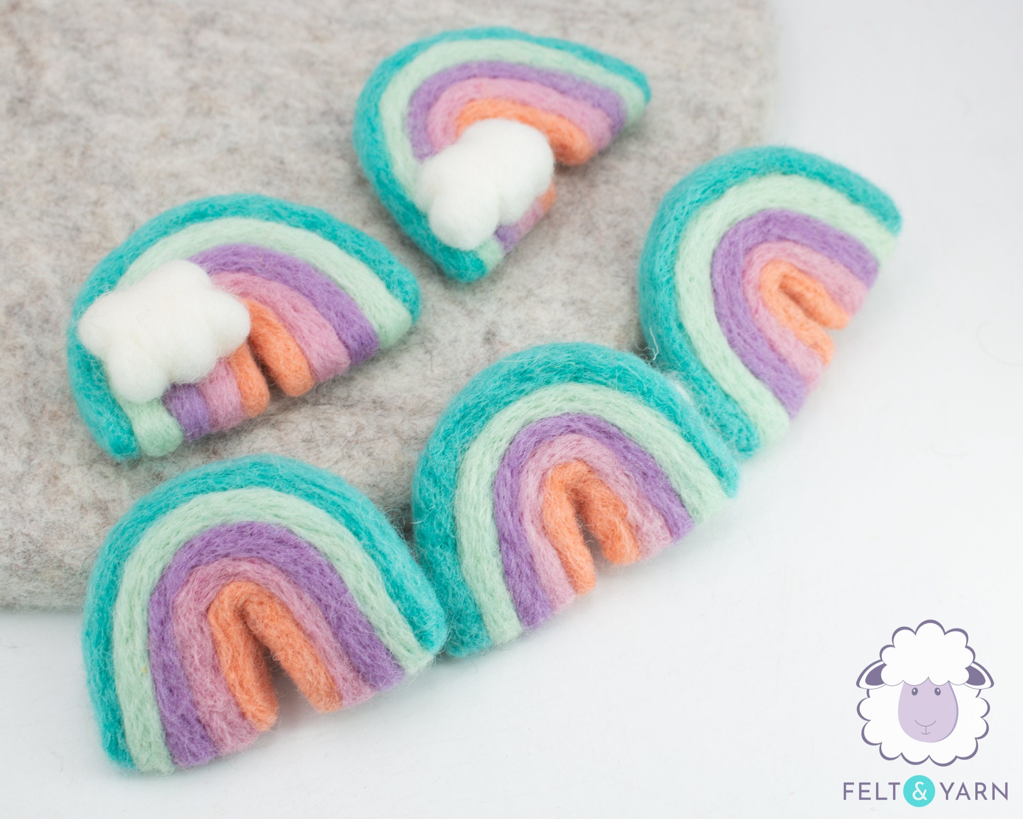 20 Pieces 7cm Felt Rainbow With Clouds Felt accessories | Etsy
