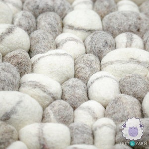 Stone Rug Wool Felt Rectangular Living Room Pebble Rug - Etsy