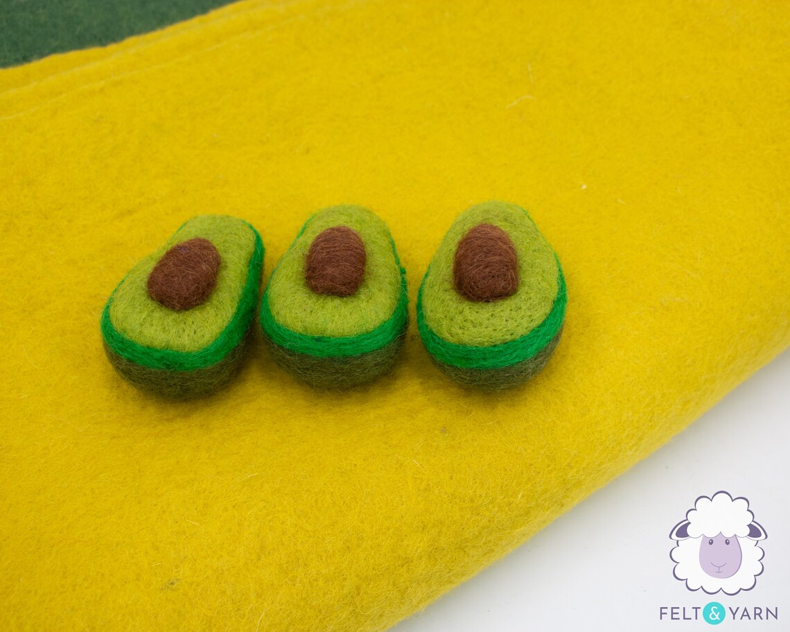7cm Wool Felt Avocado With Seeds Felt Fruit Set Starts With 20 Pcs of ...
