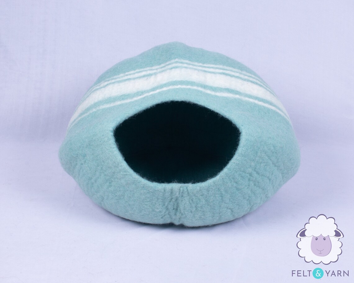 50cm Felt Stripe Cat Bed and Cat Cave with Free Wool Cat Toys | Etsy