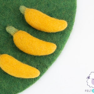 12pcs of 12cm Felt Banana Wool Felted Fruits Play Food Kids Education ...