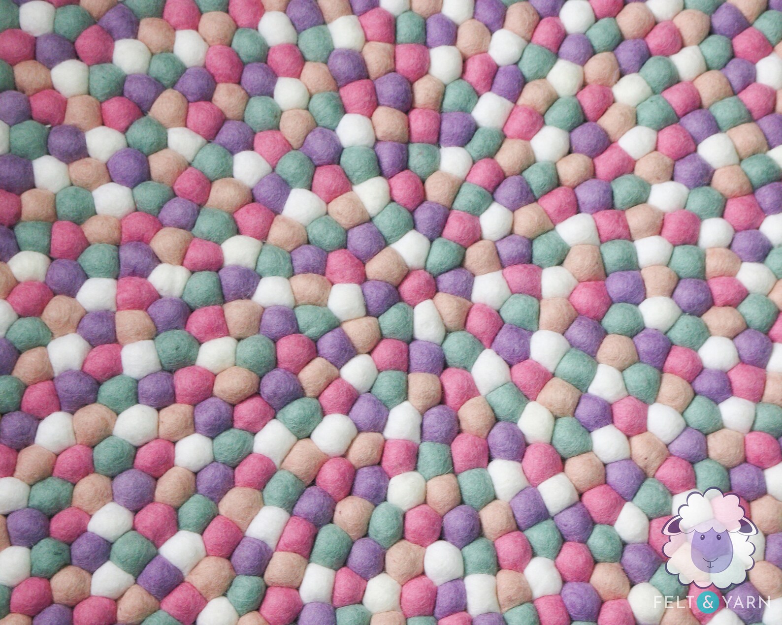 Rug With Pinkish Tone Wool Felted Ball Rug Indoor Room Decor - Etsy