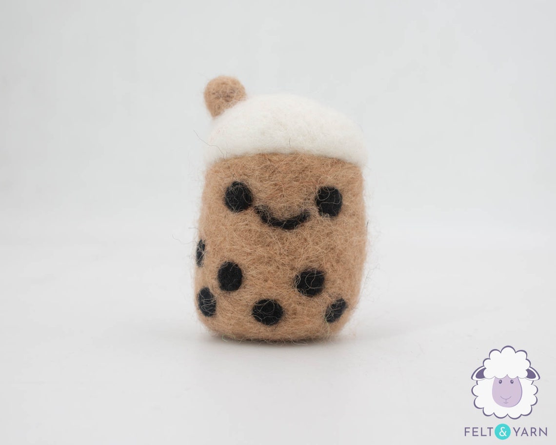 Needle Felted Cute Boba Tea With Details for Child's - Etsy