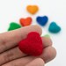 50 Pieces 2-3cm Needle Felted Mini Multicolor Hearts Handmade Felt ...