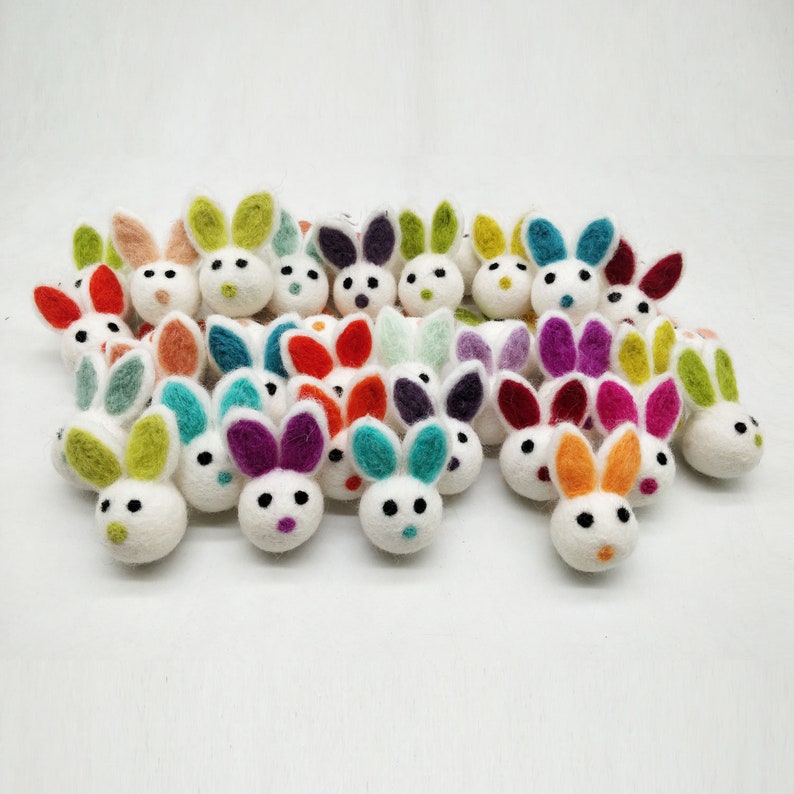 50 Pieces 3cm Felt Easter Bunny Head Easter Crafts for | Etsy