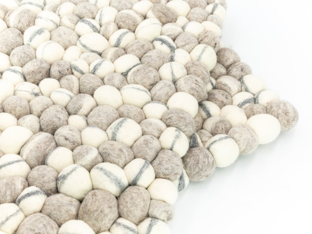 Stone Rug Wool Felt Rectangular Living Room Pebble Rug - Etsy