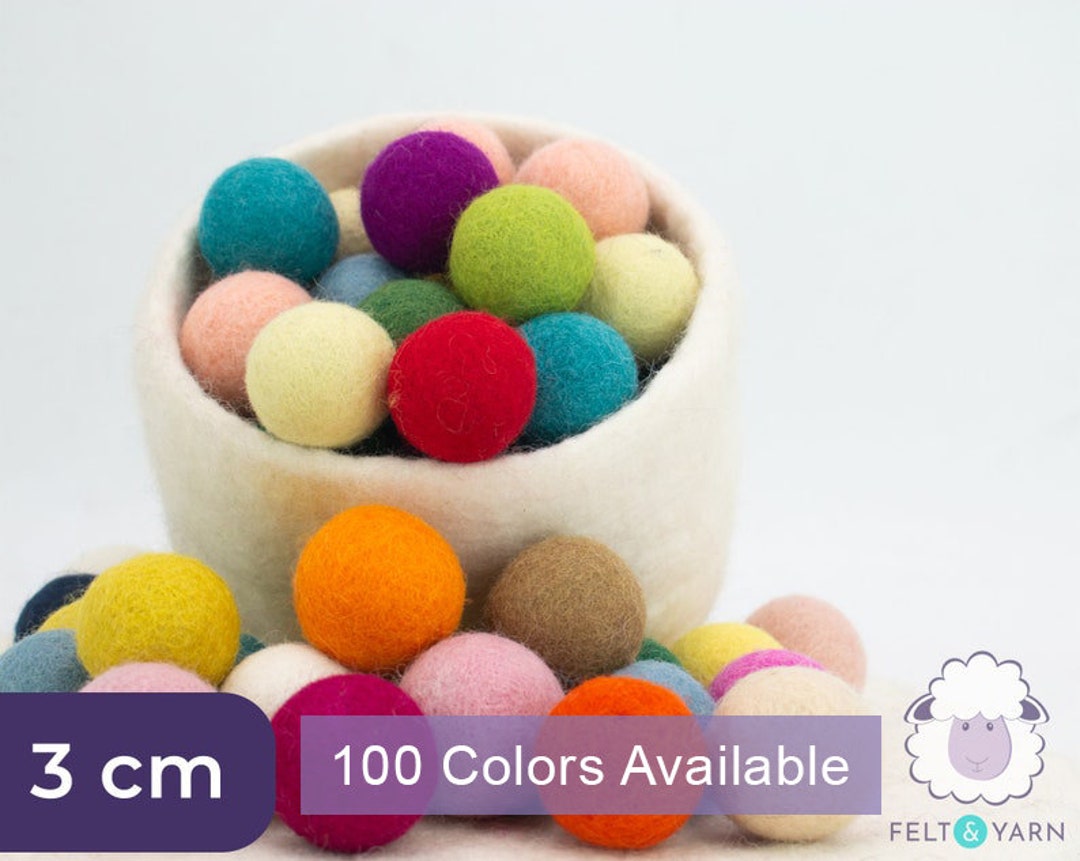 3cm Wool Felt Multi Color Felt Balls Handmade Bulk Felt Balls - Etsy