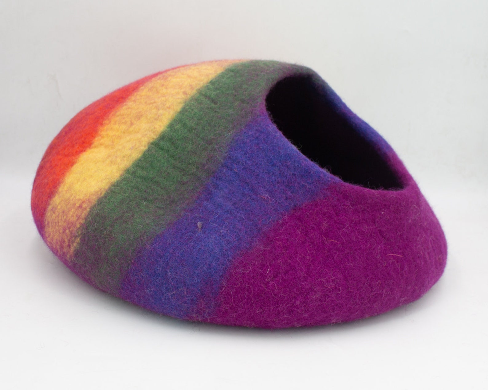 50cm Rainbow Pattern Cat House Bed Wool Felted Cat Cave - Etsy