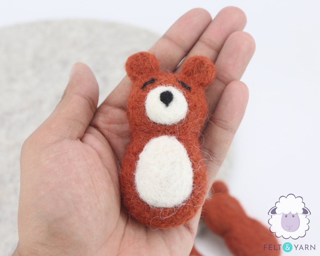 Wool Felt Mini Teddy Bear | Valentine's Day Bear | Merino Wool Plush ...