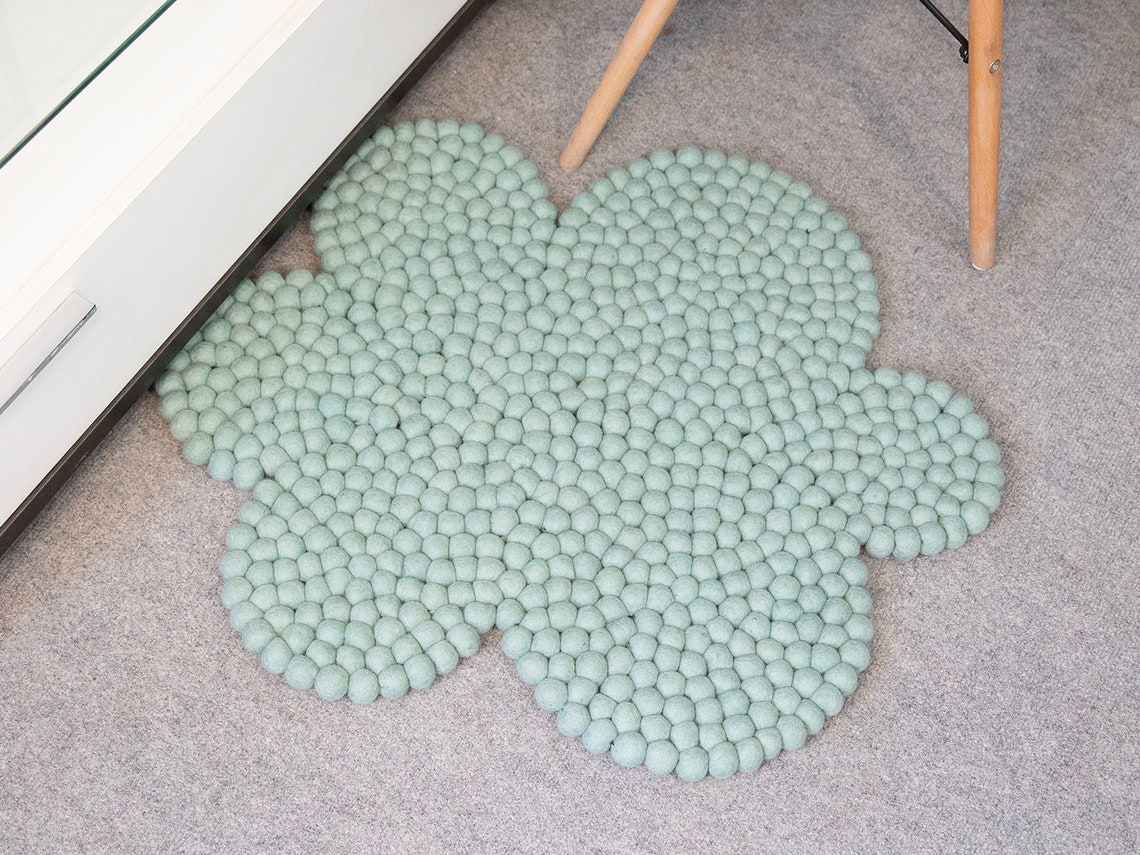 Wool Felt Ball Rug Cloud Carpet Handmade Room Nursery Play - Etsy