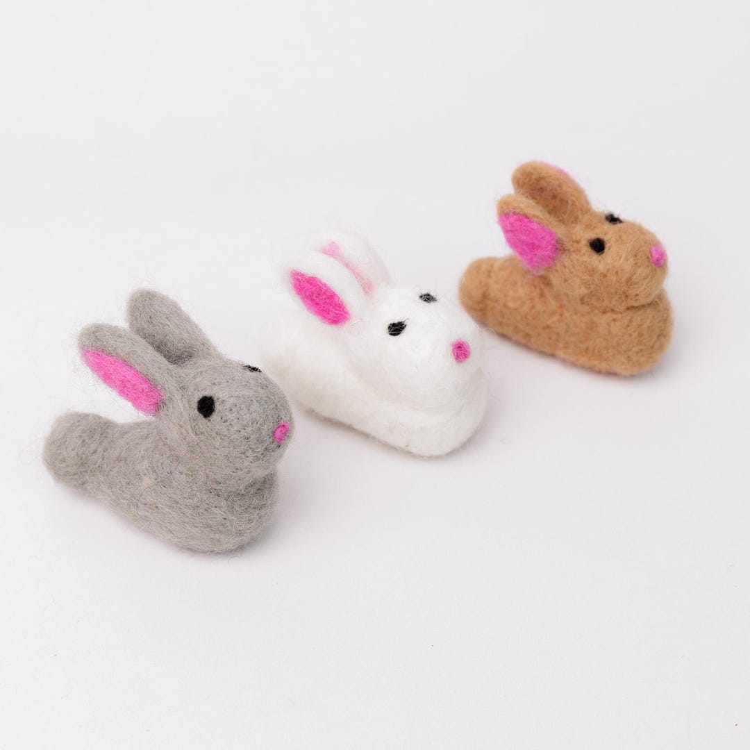 15 Pieces | 5cm Wool Felt Bunny | Mini Rabbit Bunny | Felt Craft ...