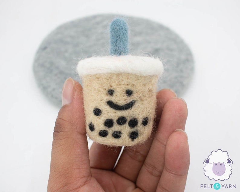 Needle Felted Cute Boba Tea With Details for Child's - Etsy