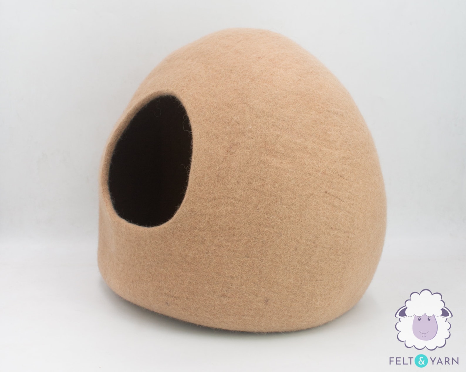 50cm Wool Felt Single Color Peach and Brown Cat Cave Cocoon | Etsy