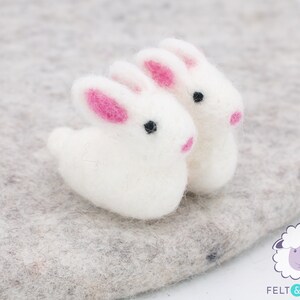 15 Pieces | 5cm Wool Felt Bunny | Mini Rabbit Bunny | Felt Craft ...