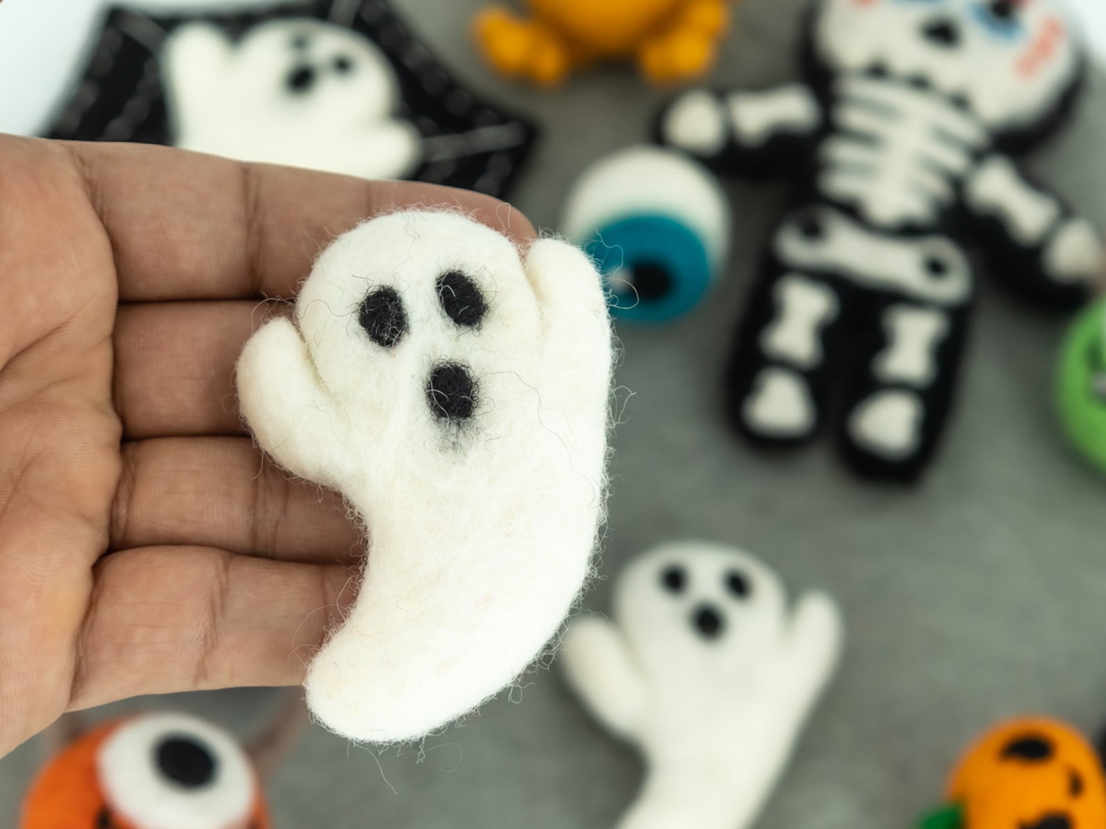 7cm Wool Felt Halloween Ghost | Halloween Decorations | Halloween Craft ...