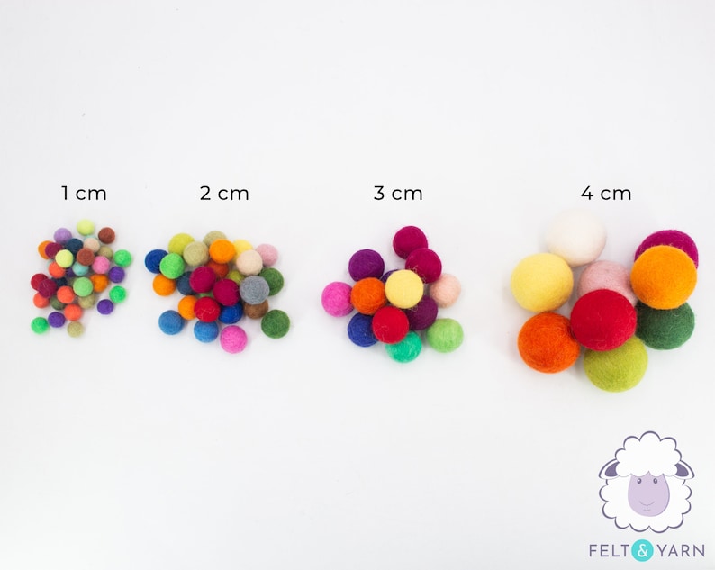 3cm Wool Felt Multi Color Felt Balls Handmade Bulk Felt Balls - Etsy