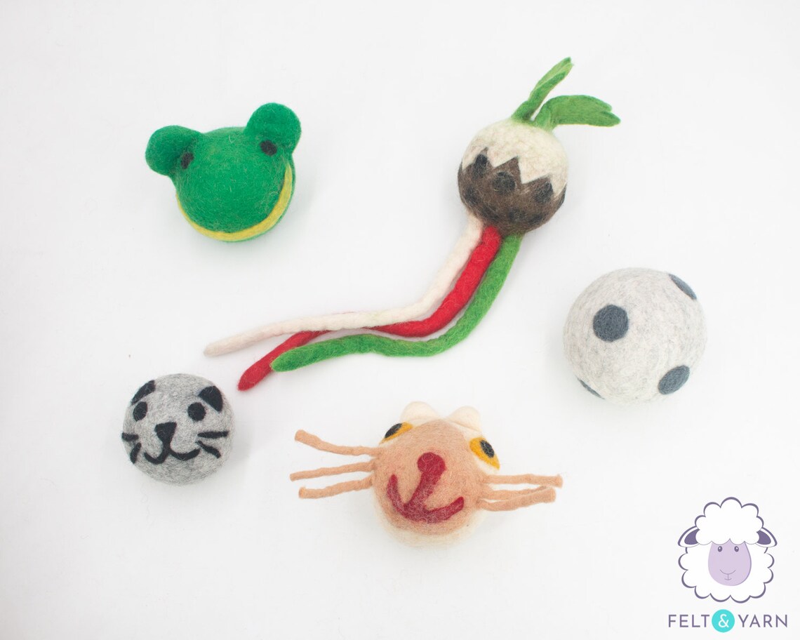 Adorable Bundle of Dog Toy Toys Set Handmade of 100% Wool and - Etsy