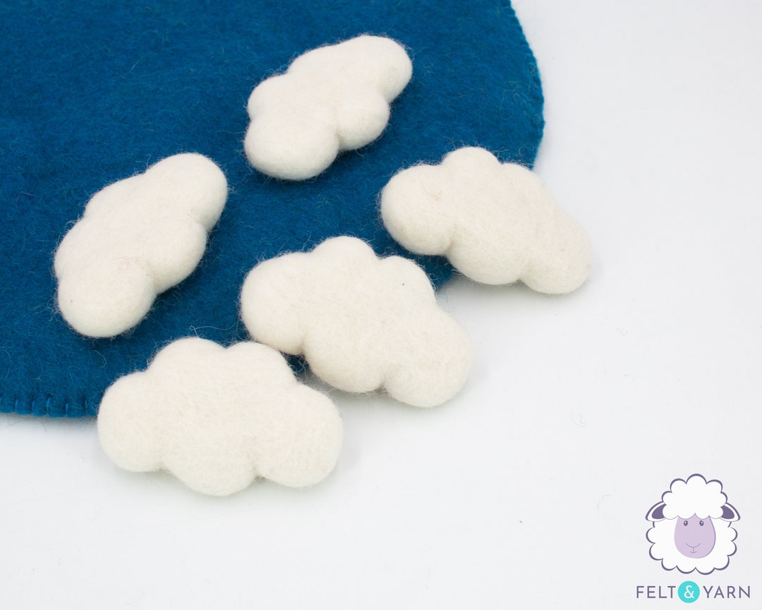 5x8cm Wool Felt Clouds Hand Felted Cloud Shape for Nursery Room Decor ...