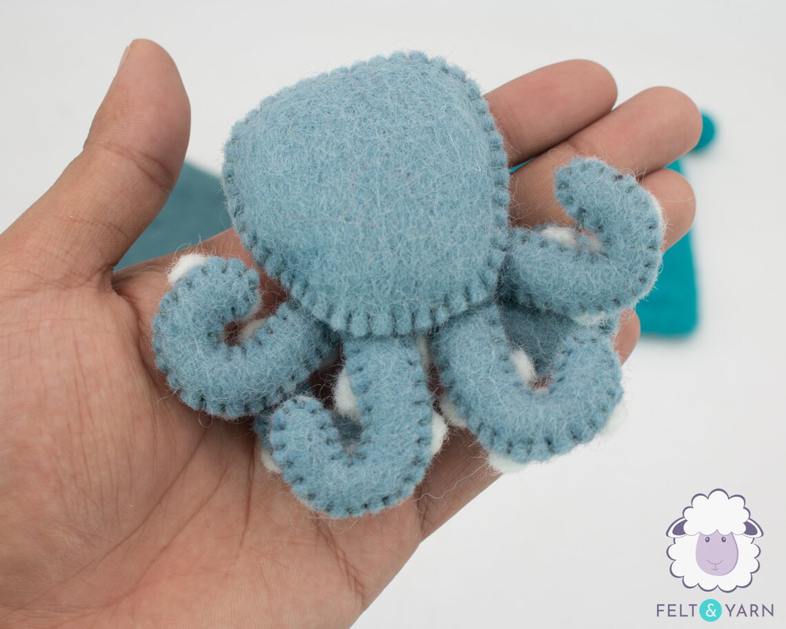 15 Pcs Bulk Wool Felt Happy Mini Octopus Hand Felted Ocean - Etsy