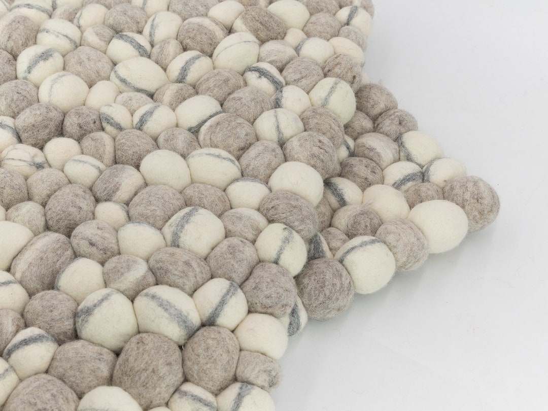 Stone Rug Wool Felt Rectangular Living Room Pebble Rug - Etsy
