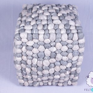 40cm Bulky Natural Wool Felt Stone Stool Felted Pebble Stone Made ...