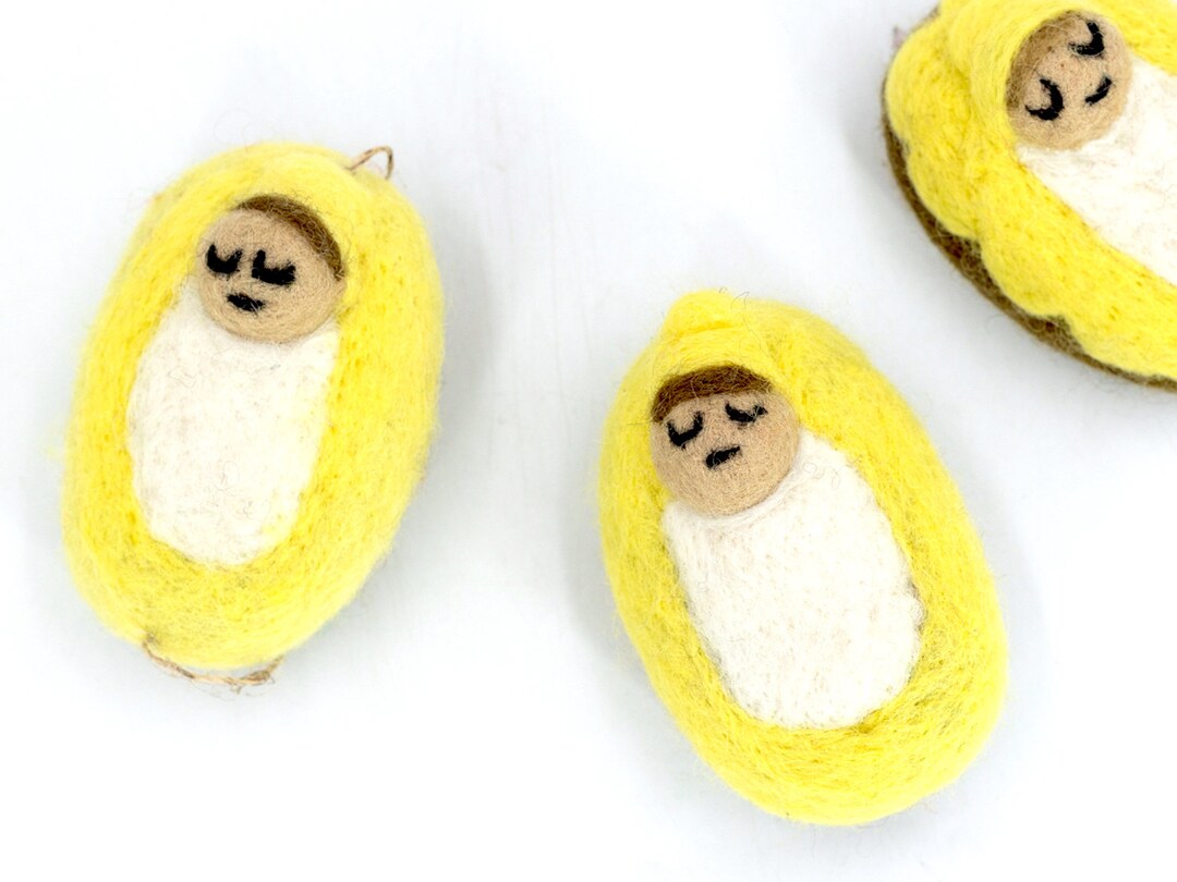 Wool Felt Baby Jesus for Nativity | Felt Sleeping Baby Jesus ...