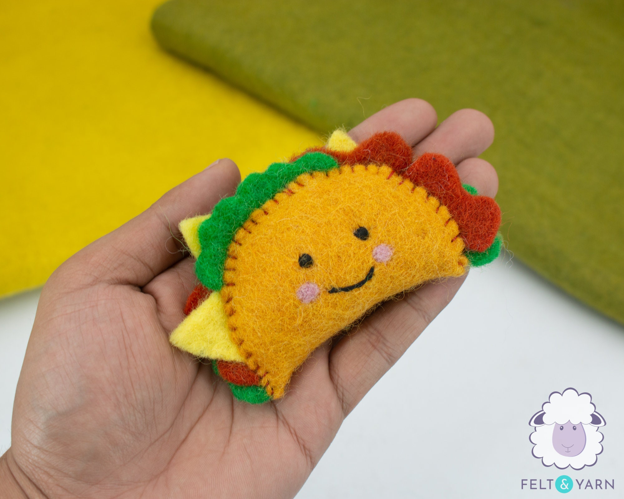 Handmade Wool Felt Tacos With Cute Face | Pretend Play Toys | Sensory ...