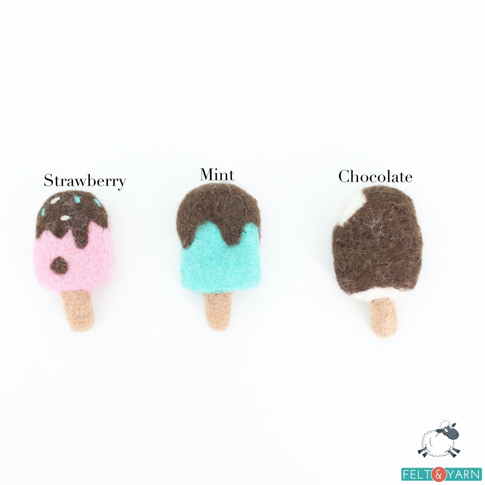 30 Pieces 7.5cm Wool Felt Popsicles Flavored Popsicles | Etsy