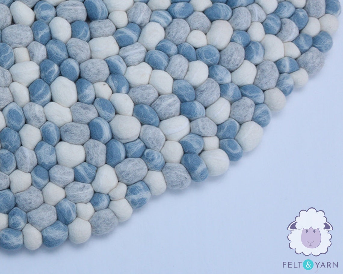 Pebble Rugs Felt Stone Cloud Rug Wool Felt Carpet Kids - Etsy