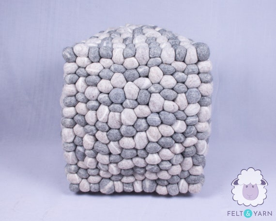 40cm Bulky Natural Wool Felt Stone Stool Felted Pebble Stone - Etsy