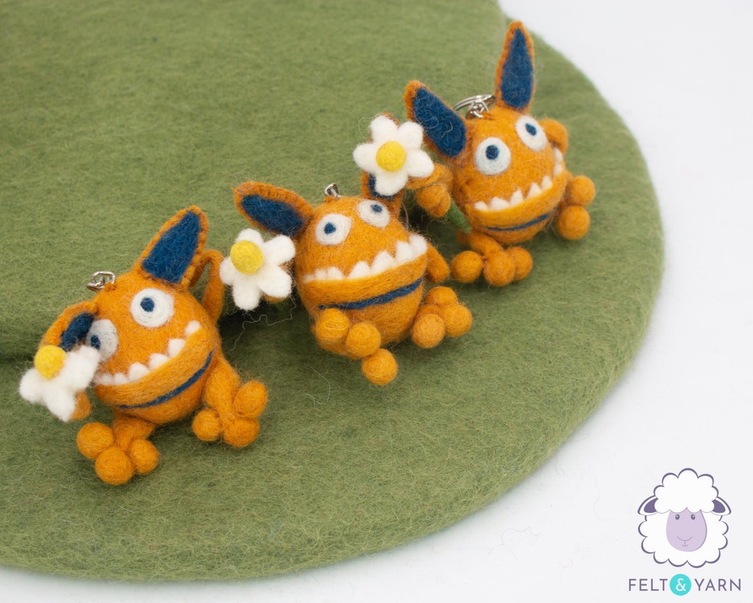 5x5cm Wool Felt Monster Crab Keychain | Backpack Accessories | Cute ...