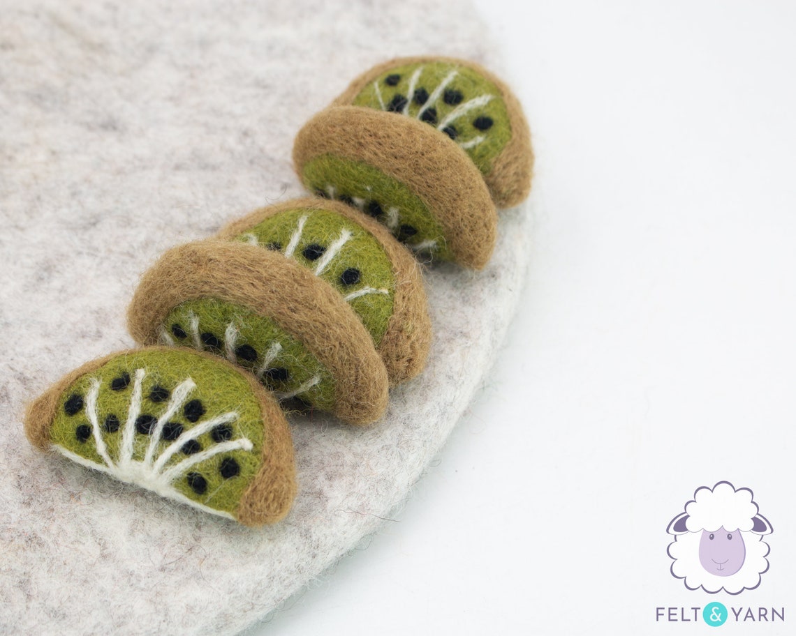 45 Pcs of 6cm Wool Felt Kiwi Slices Felted Fruits Slice for - Etsy