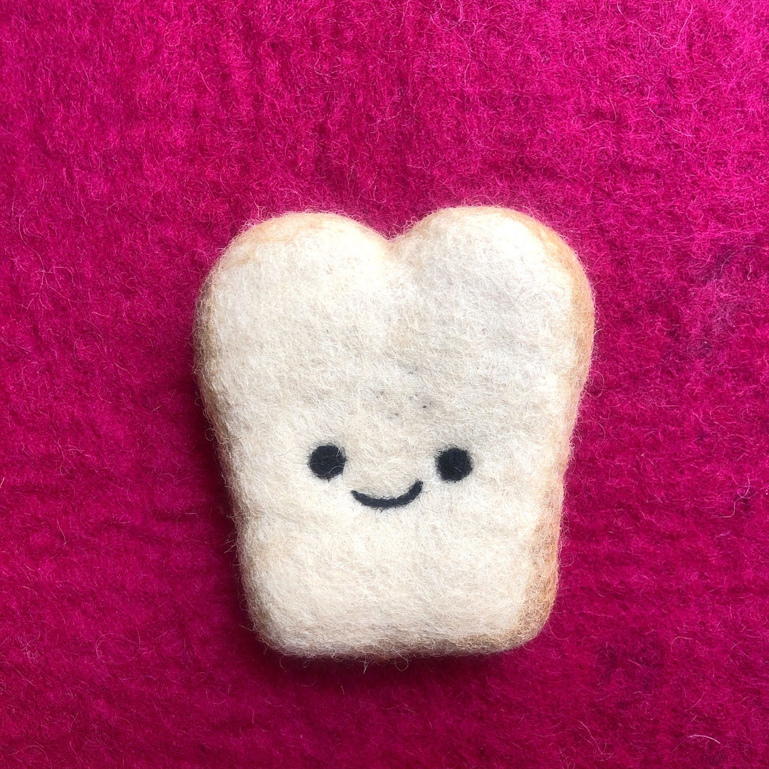 9x8cm Wool Felted Smiley Bread Toast | Eco-product | Handmade | Free ...