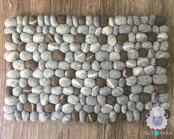 Pebble Rug Stone Made Felt Carpet for Living Room Decor Wool - Etsy