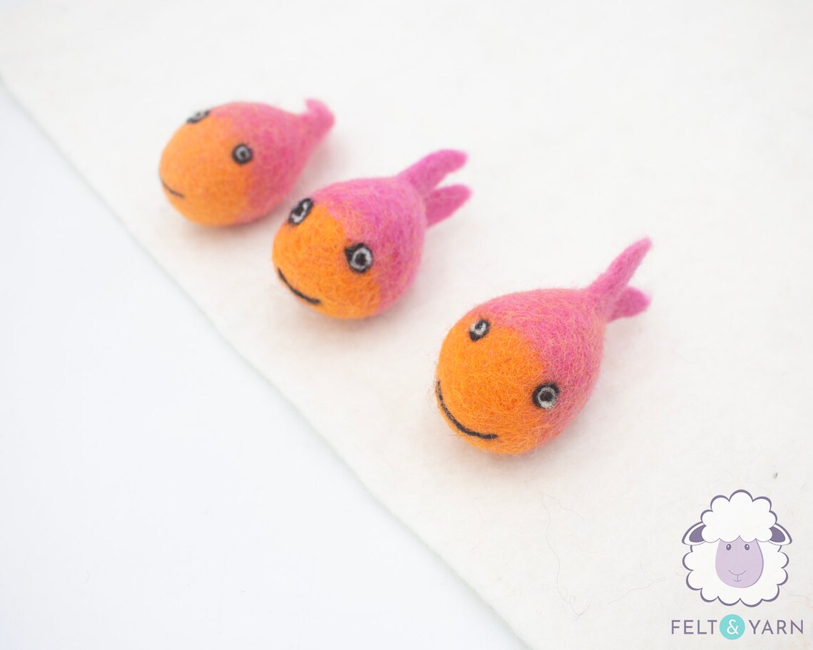 Wool Felt Fish Pet Toy Pet Safe Gold Fish Fetch Play Toy for - Etsy