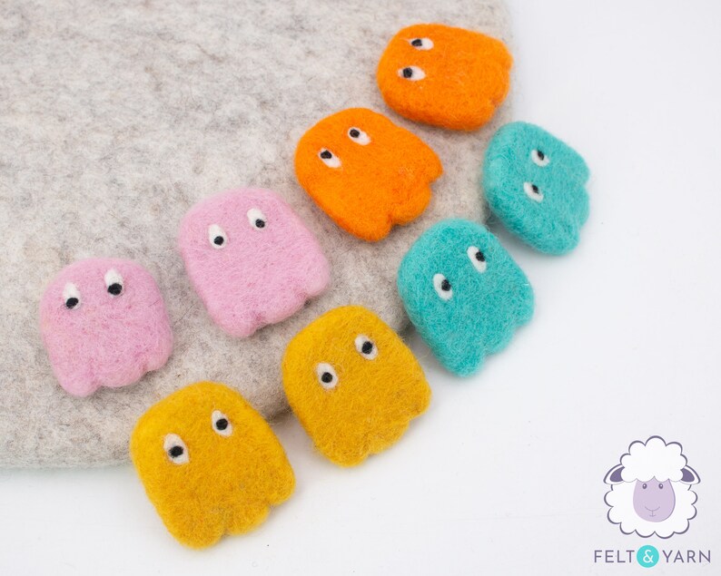 20 Pcs Felt Pac Man Characters Pac Man Ghosts Plush Game Toy - Etsy