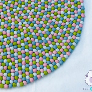 Wool Felt Ball Rug Handmade Carpet, Pom Pom Round Rug: Fair Trade - Etsy