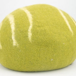 50cm Wool Felt Stripe Design Cat Bed, Handmade Wool Pet Bed, Round ...