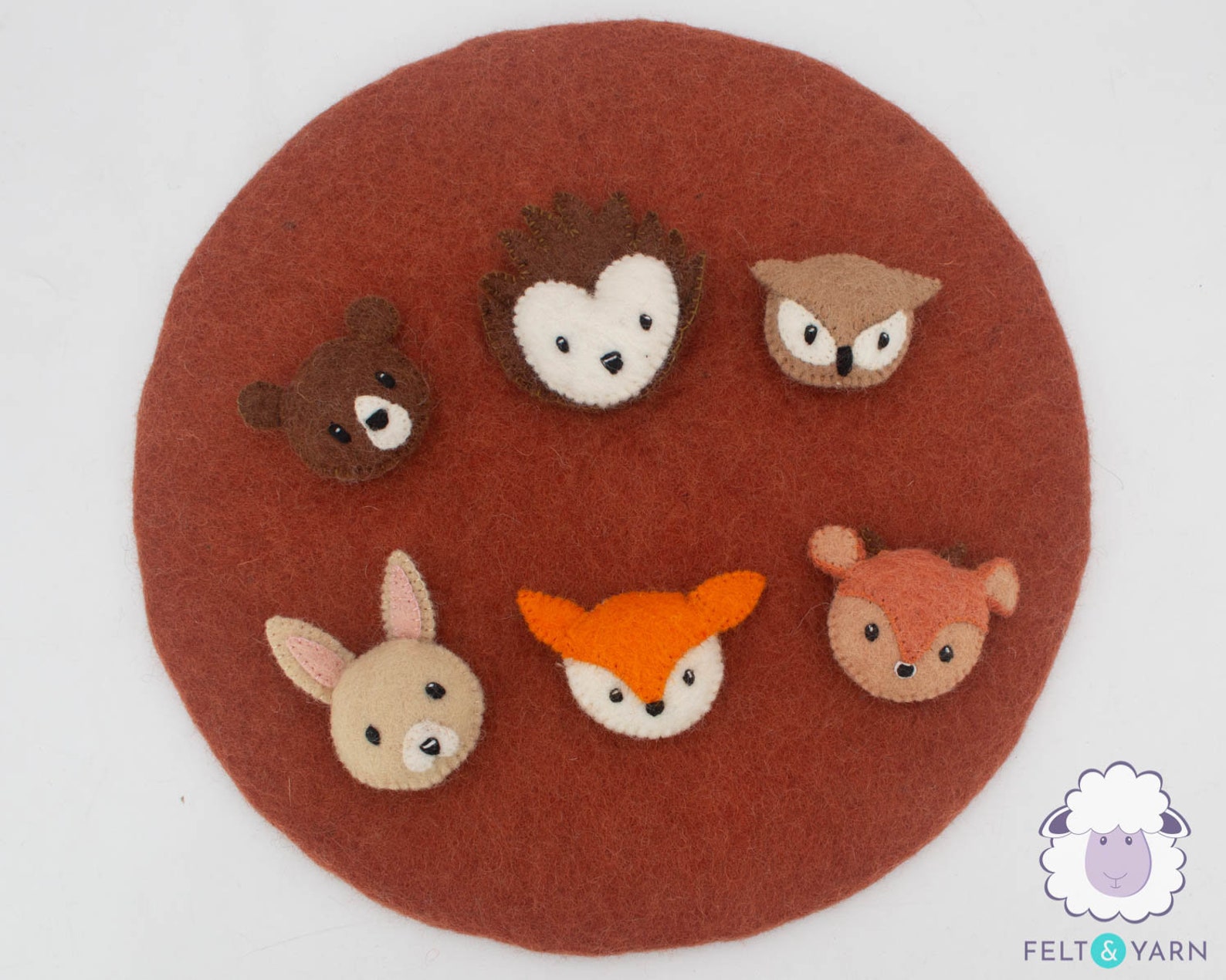 5cm Stitched Felted Cute Jungle Animals, Hand Felted Miniature Animals ...
