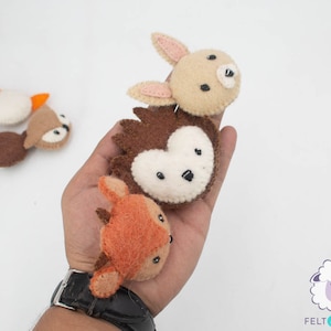 5cm Stitched Felted Cute Jungle Animals, Hand Felted Miniature Animals ...