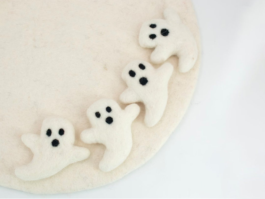 7cm Wool Felt Halloween Ghost | Halloween Decorations | Halloween Craft ...