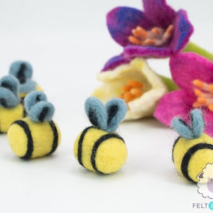 25 Pcs of Bulk Wool Felt Yellow Bumble Bee Hand Felted Bee for DIY ...