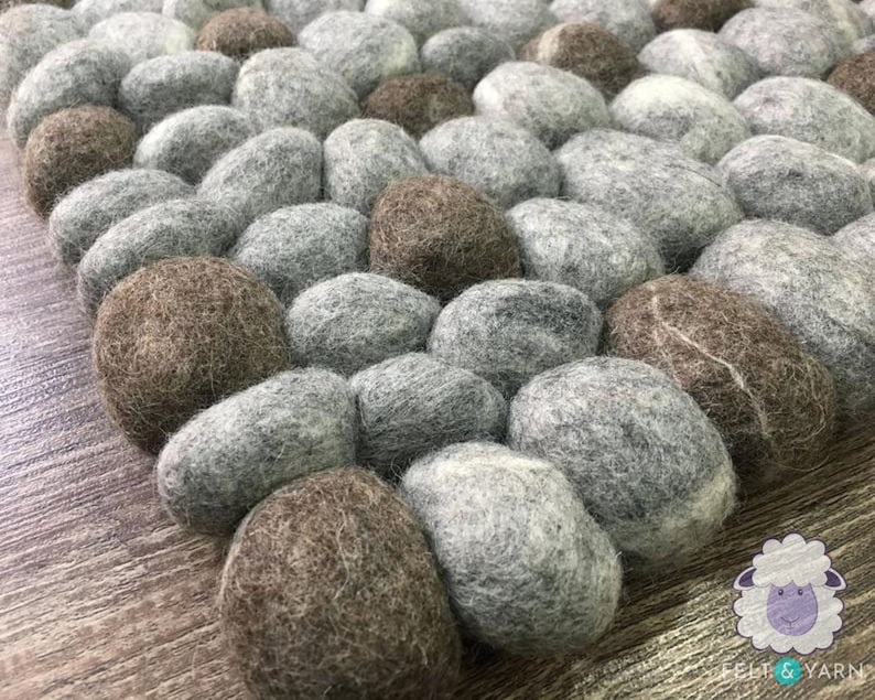 Pebble Rug Stone Made Felt Carpet for Living Room Decor, Wool Hand ...