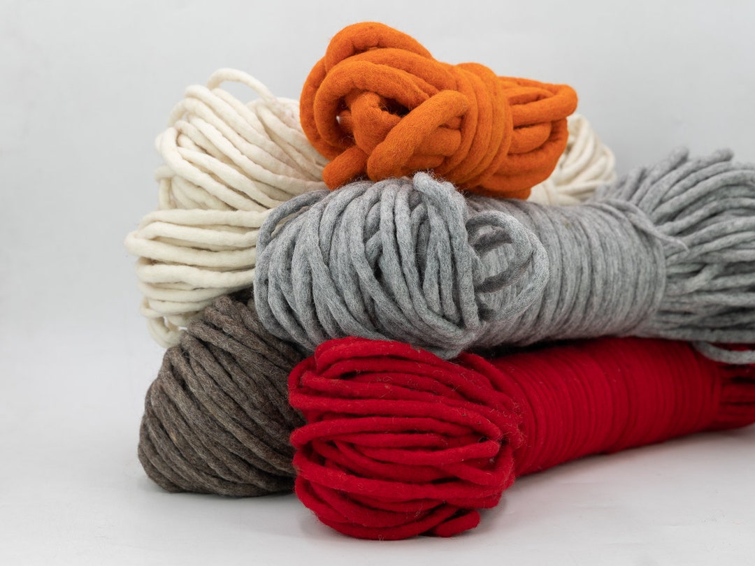 5mm / 10mm / 15mm Wool Felted Yarn Rope | Free Shipping | 100 Color ...