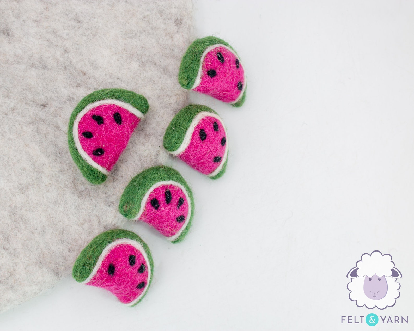 45 Pieces 6cm Wool Felt Watermelon Slices Felt Fruits - Etsy