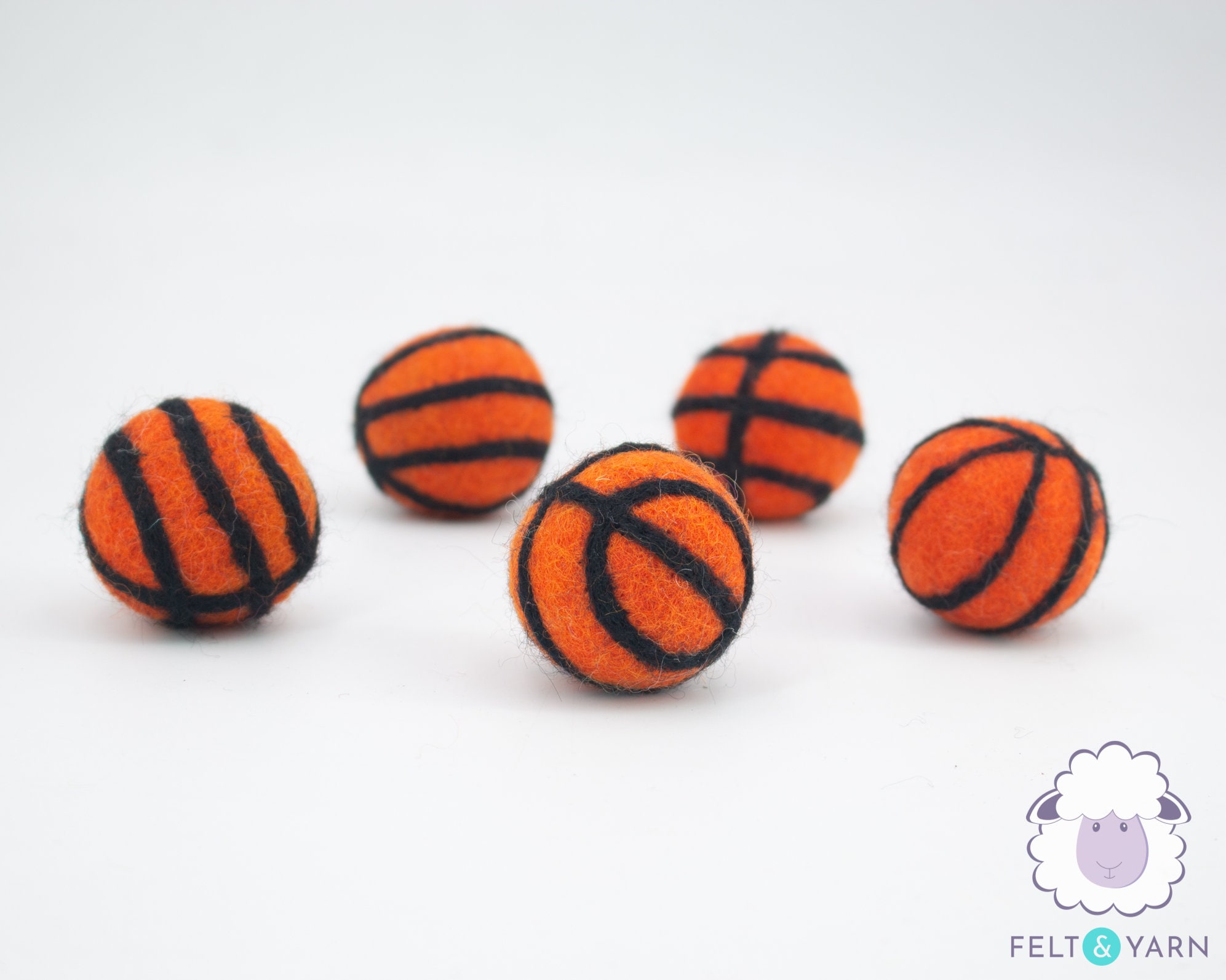 25 Pcs Of Wool Felt Basketball Hand Felted Sports Ball For | Etsy