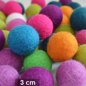 3cm Wool Felt Multi Color Felt Balls Handmade Bulk Felt Balls - Etsy